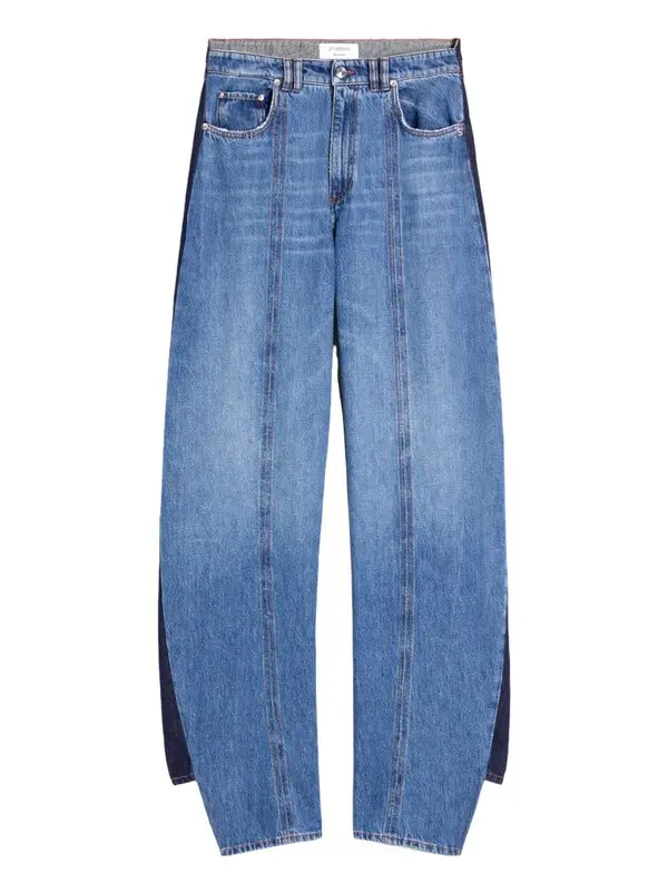 Sportmax Panelled Wide Leg Jeans - Blue