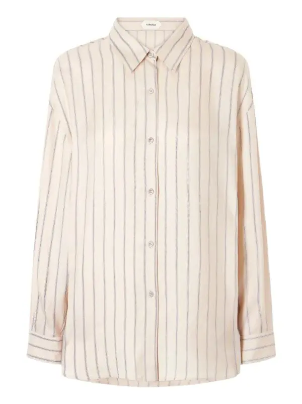 Versace Striped Long Sleeve Shirt - White