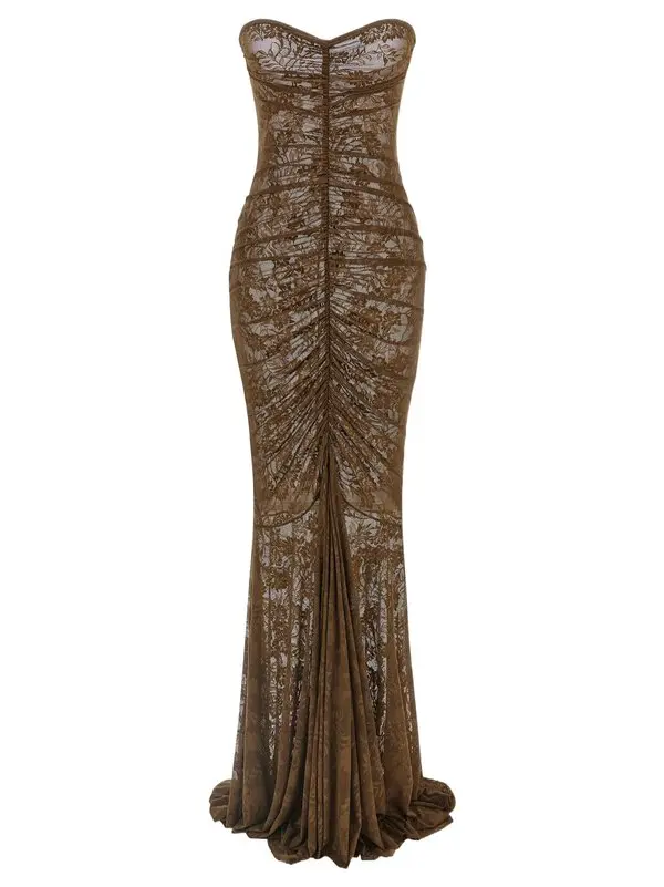 Norma Kamali Sleeveless Lace Maxi Dress - Green