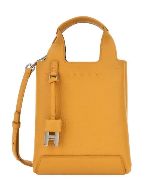 Hogan Logo Embossed Top Handle Bag - Yellow