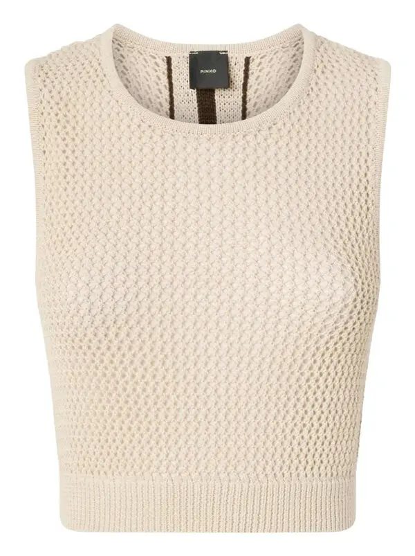 Pinko Morus Crochet Sleeveless Top - Gray