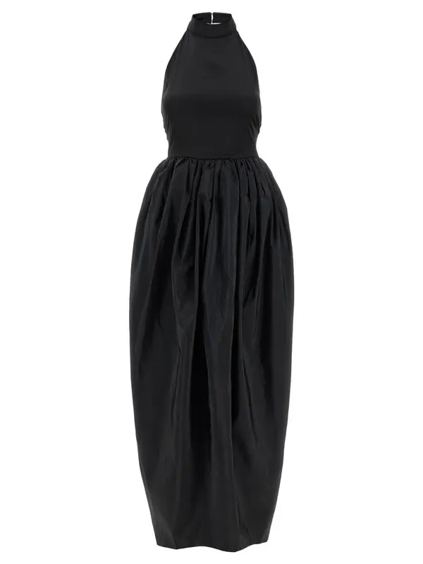 ROTATE BY BIRGER CHRISTENSEN Sleeveless Satin Taffeta Maxi Dress - Black