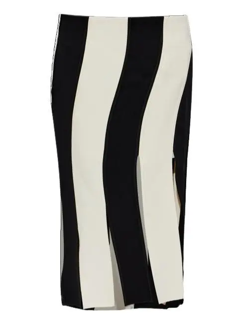 ENTIRE STUDIOS Striped Midi Skirt - White
