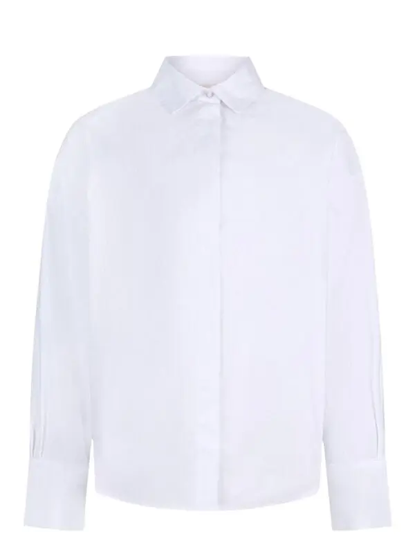 Liu Jo Cotton Poplin Shirt With Logo Studs - White