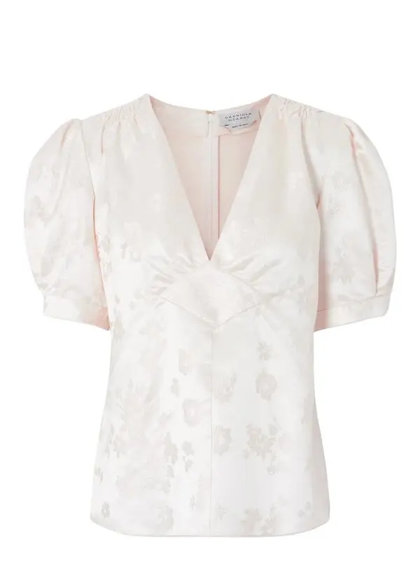 Gabriela Hearst Oberon Floral-jacquard Silk-twill Blouse - Ivory