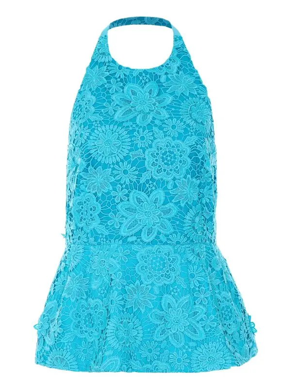 Essentiel Antwerp Embroidered Halter Top - Blue