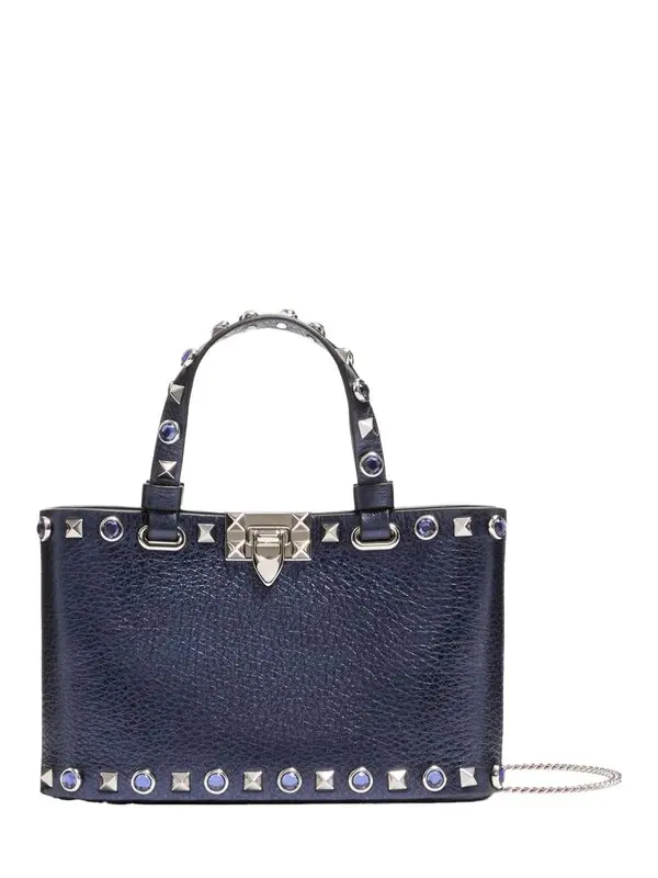 Valentino Garavani Rockstud Mini Shopping Bag - Navy Blue
