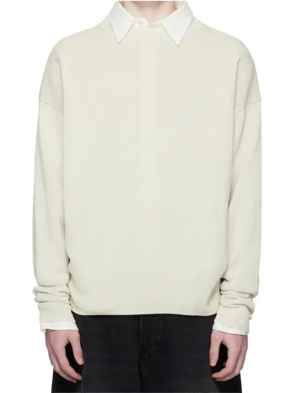 Studio Nicholson Kami Knitwear Crewneck Sweater - White