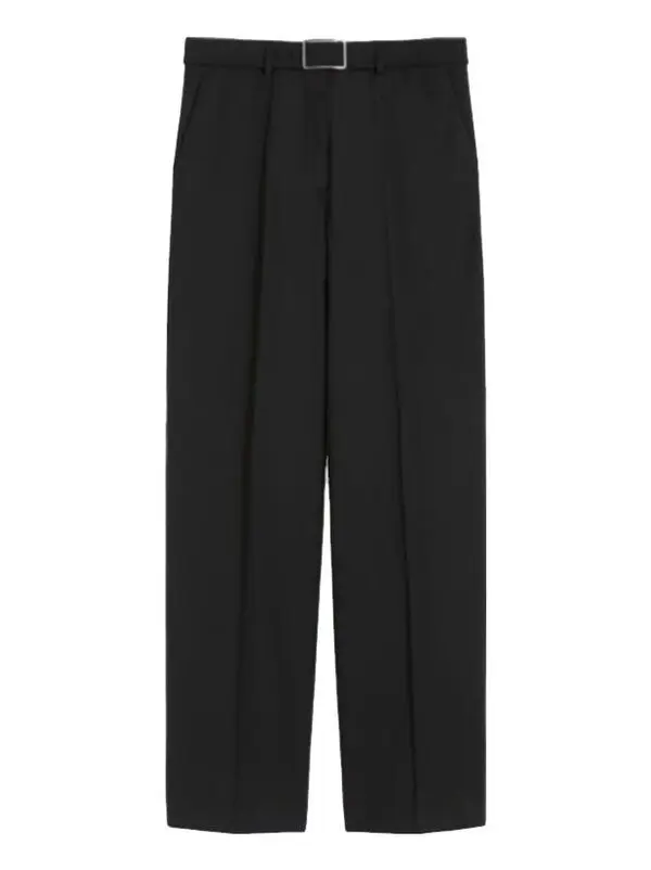Sportmax Belted Gabardine Wool Trousers - Black