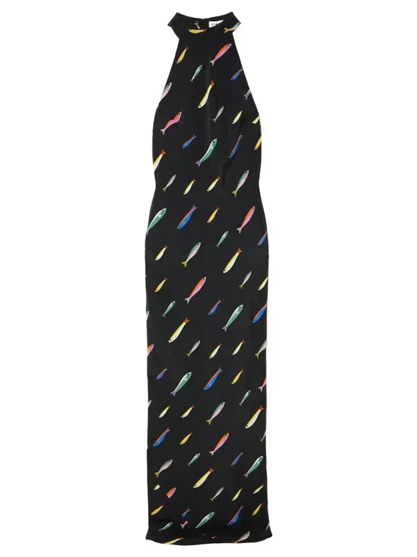 Staud Winnie Halterneck Maxi Dress - Black