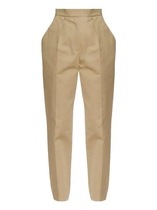 Balmain Pleated High-waist Tailored Trousers - Beige