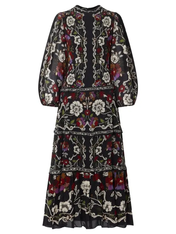 Farm Rio Rococo Flowers Maxi Dress - Black