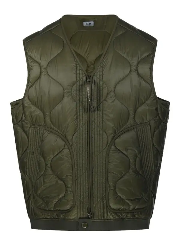 C.P. COMPANY Lens Detail Quilted Vest - Capers
