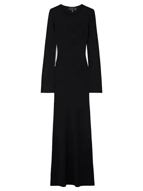 NILI LOTAN Ezequiel Ribbed Maxi Dress - Black