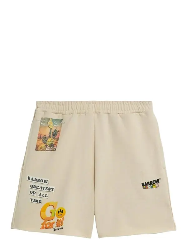BARROW Graphic Print Bermuda Shorts - Cream