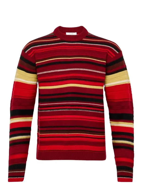J.W.ANDERSON Striped Jumper With Appliqué Logo - Red