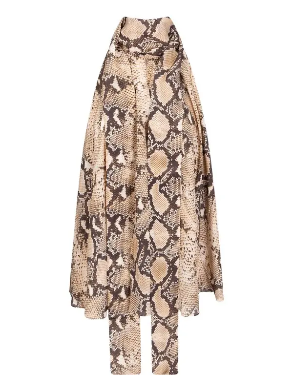 7 For All Mankind Snake-print Skirt - Nude