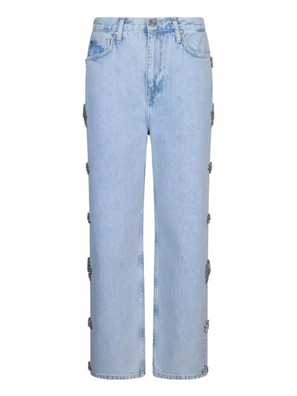 Liu Jo Bejewelled Straight Leg Jeans - Blue