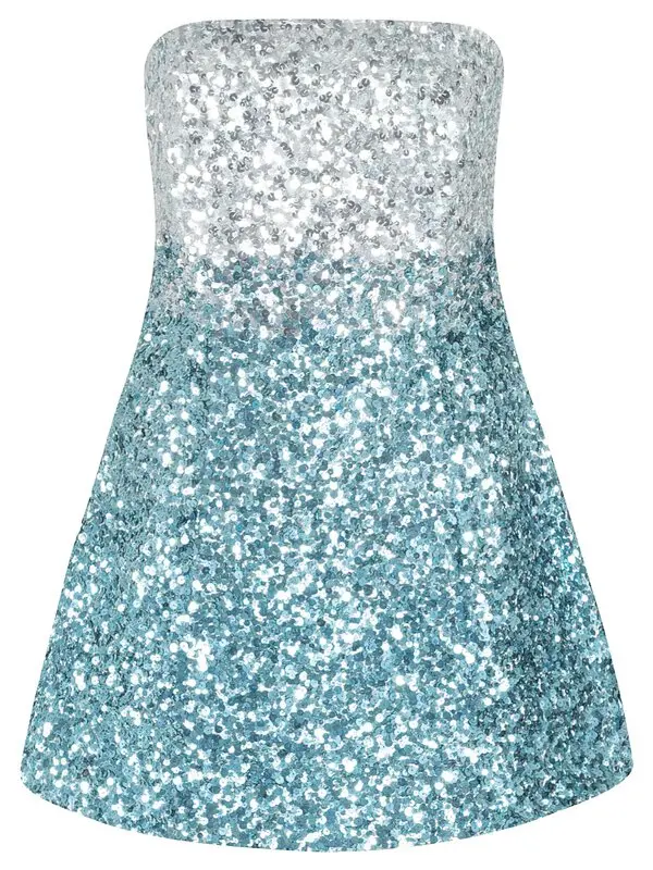 Retrofete Tancy Sequin Corset Dress - Seychelle/teal Omb
