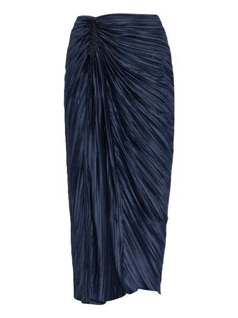 Cult Gaia Pleated Skirt With Slit Detail - Black