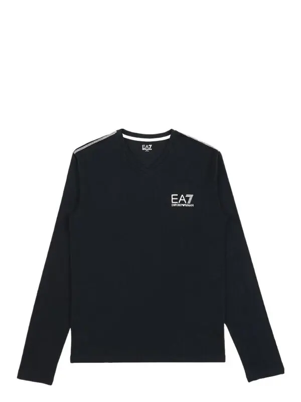 EA7 Round-necked Logo T-shirt - Black