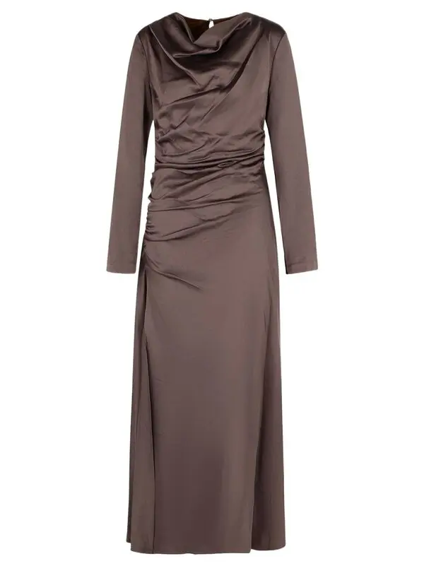 Simkhai Draped High Neck Dress - Brown