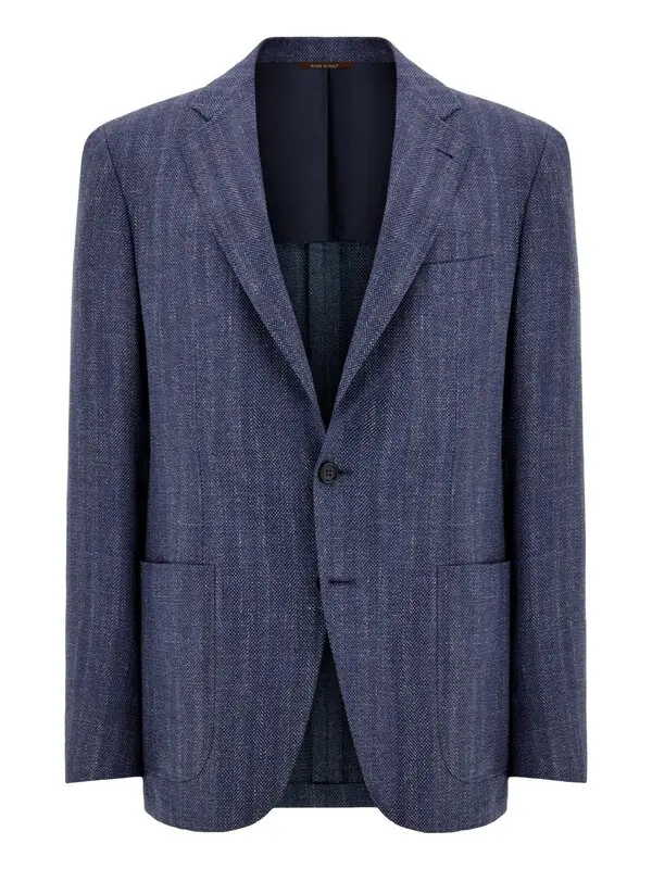 Canali Long-sleeved Suit Jacket - Blue