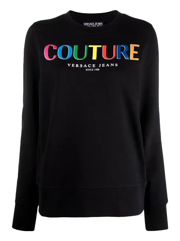 Versace Logo Print Sweatshirt - Black