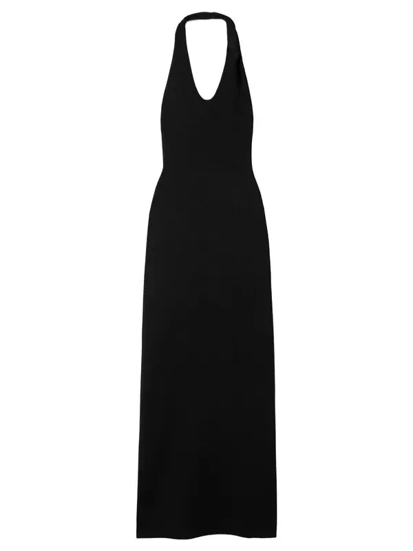 SIR. Solari Stretch Recycled-jersey Halterneck Maxi Dress - Black