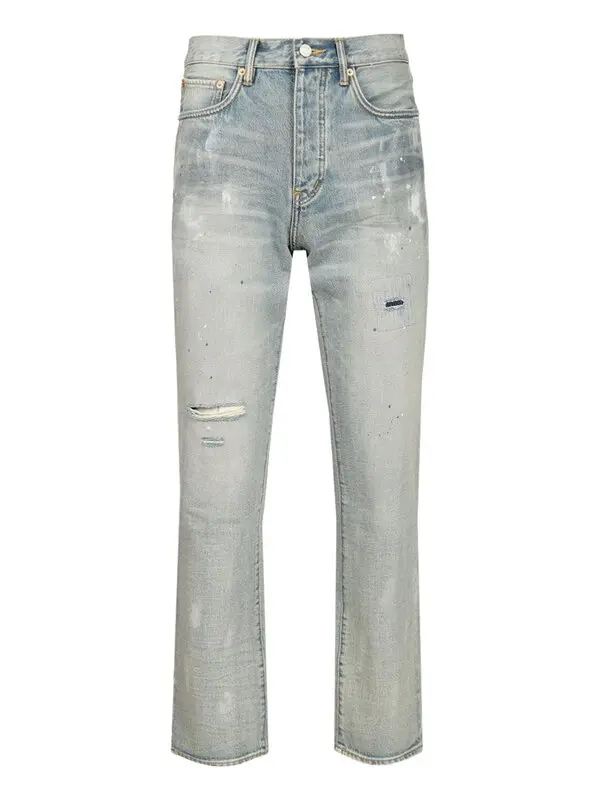 PURPLE BRAND P011 Slash Paint Jeans - Gray