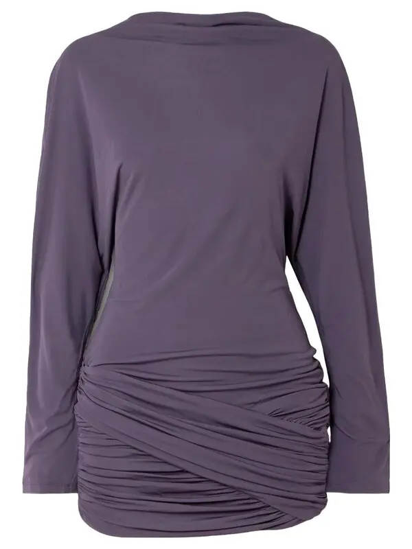 Christopher Esber Luna Draped Jersey Mini Dress - Gray