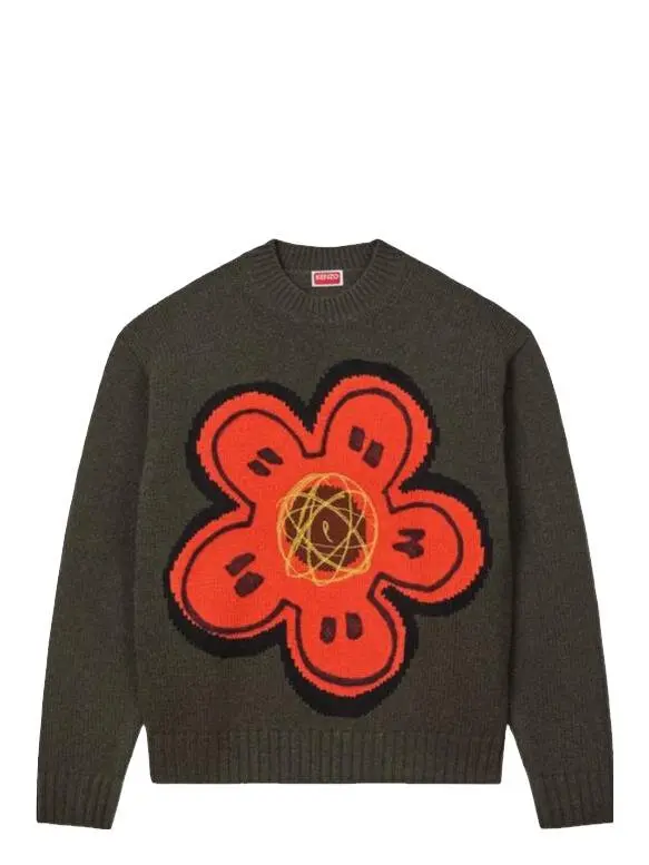 Kenzo X Futura 2000 Embroidered Knitted Jumper - Khaki