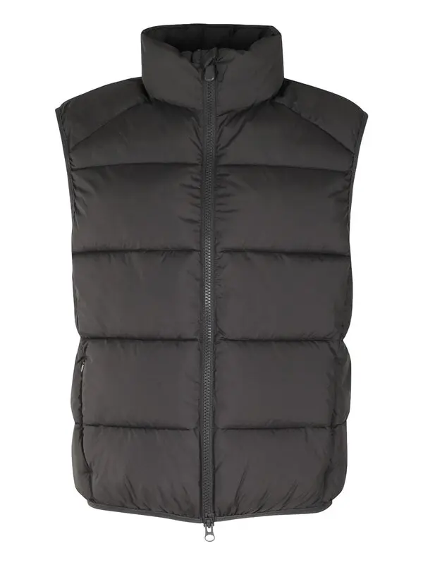SAVE THE DUCK Quilted Sleeveless Vest - Brownish Black