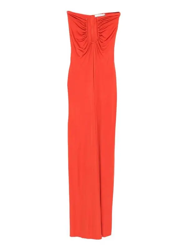 Christopher Esber Strapless Pleated Gown - Orange