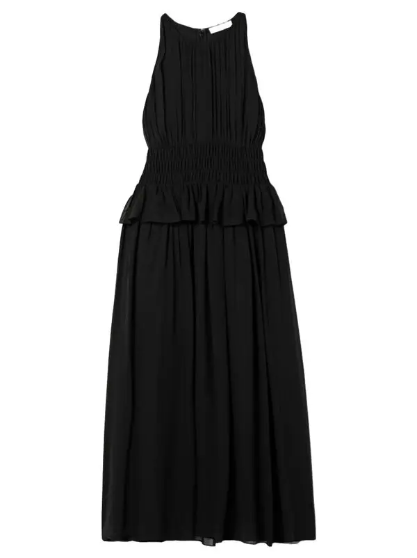 Ulla Johnson Round-neck Sleeveless Pleated Maxi Dress - Black