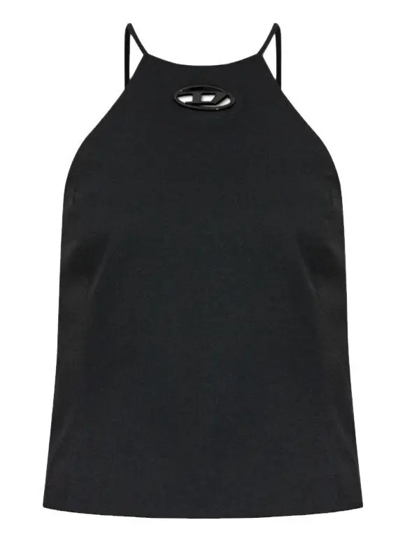 DIESEL® D-plaque Sleeveless Top - Black