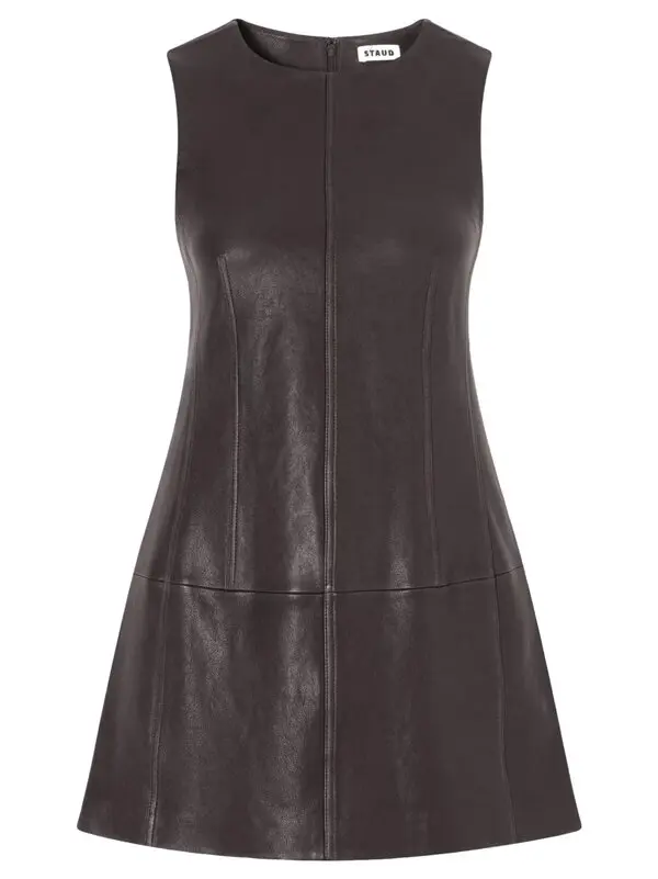 Staud Binx Leather Dress - Black