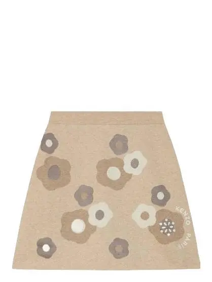 Kenzo Hana Dots Embroidered Mini Skirt - Nude