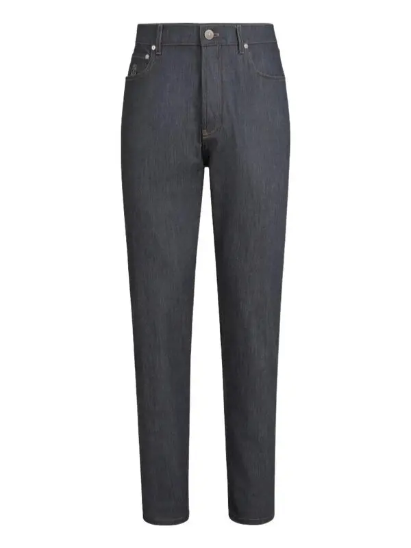 Brunello Cucinelli Iconic Fit Five-pocket Denim Trousers - Black