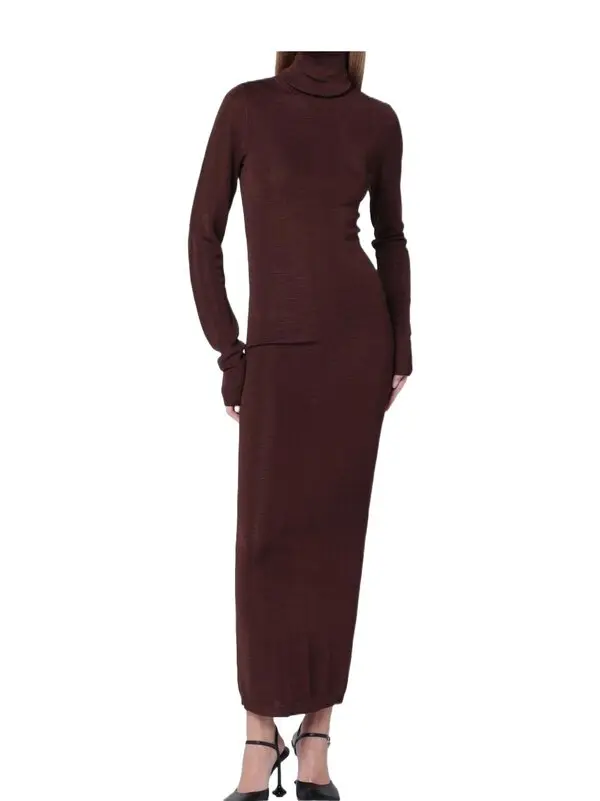 ENTIRE STUDIOS Long Sleeve Turtleneck Maxi Dress - Black