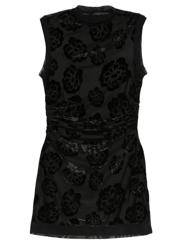 SIR. Vittoria Ruched Devoré-velvet Mini Dress - Black