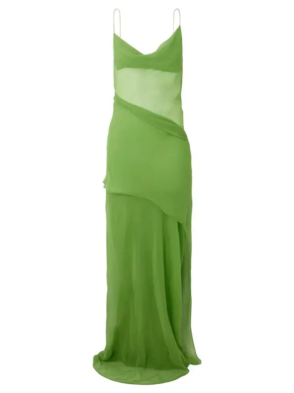 Christopher Esber Spaghetti Strap Layered Maxi Dress - Green