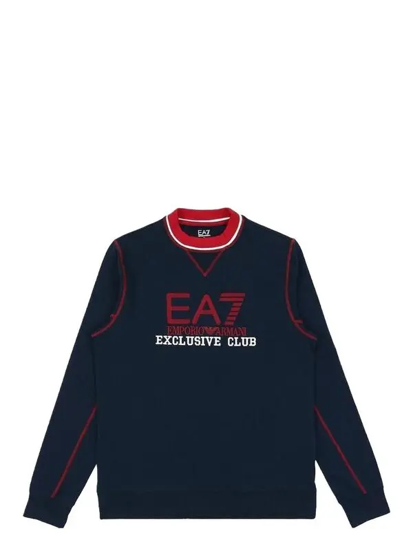EA7 Embroidered Logo Crewneck Sweater - Black