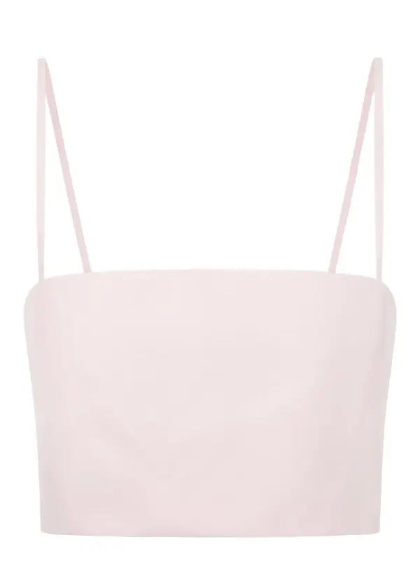 Gabriela Hearst Nadir Cropped Cotton-poplin Top - Baby Powder