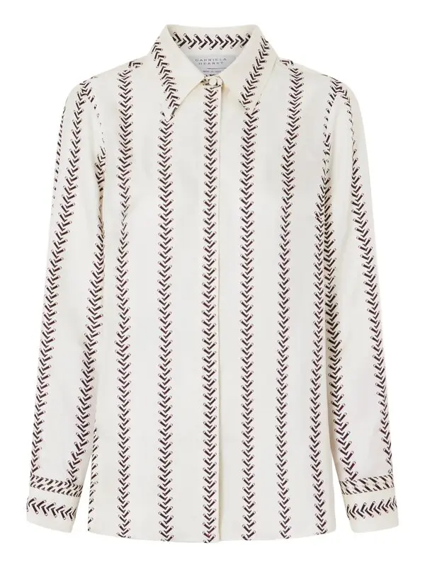 Gabriela Hearst Cruz Printed Silk-satin Shirt - Ivory