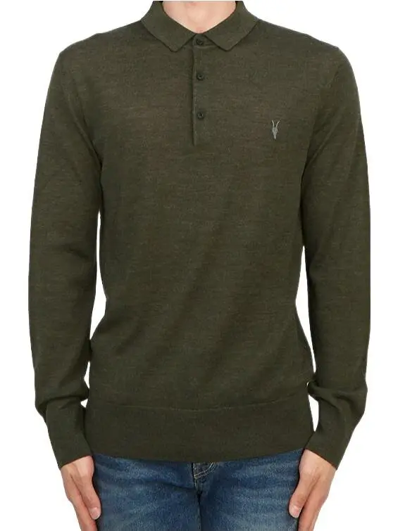 ALLSAINTS Long-sleeved Polo Shirt - Black