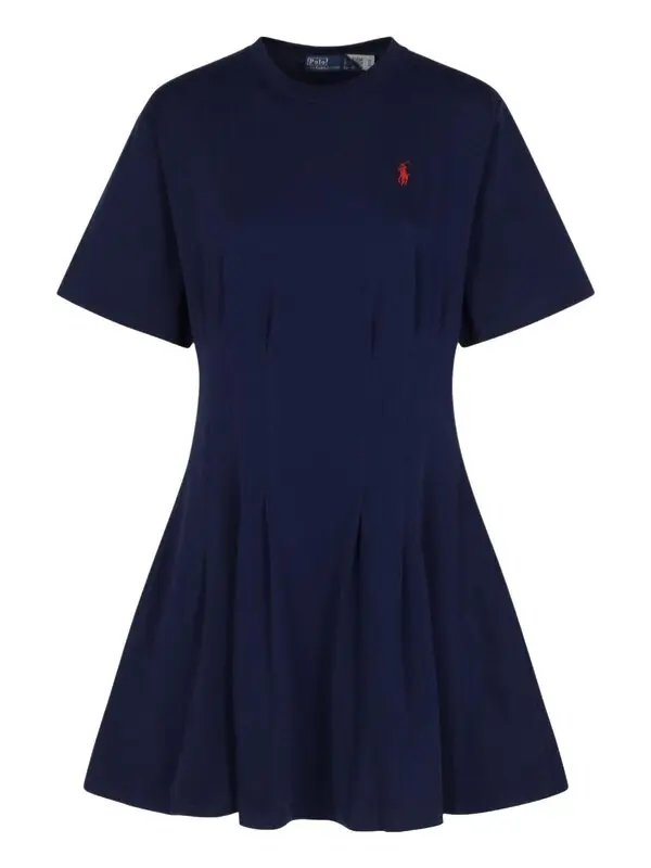 Polo Ralph Lauren Embroidered Logo T-shirt Dress - Navy