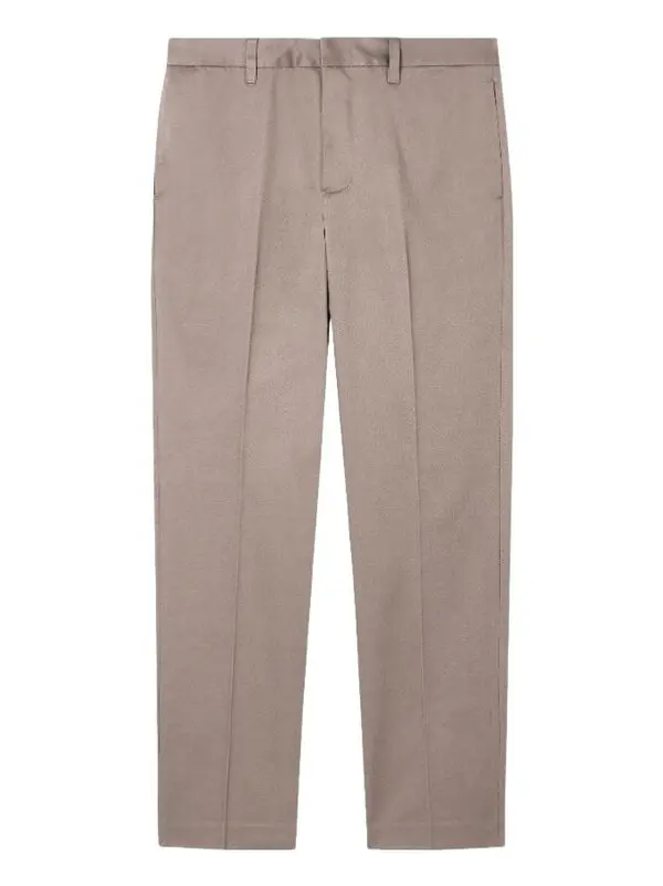 Emporio Armani Logo Plaque Tapered Stretch Trousers - Grey