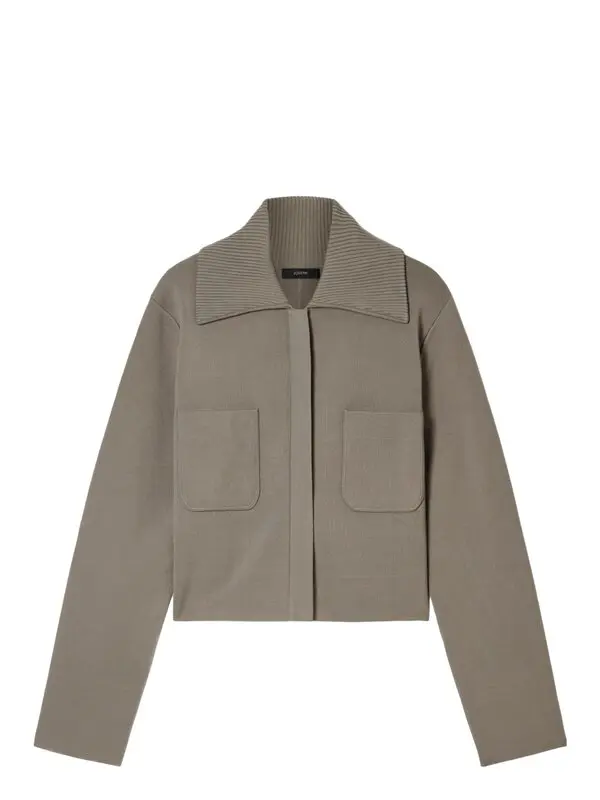 JOSEPH Milano Cropped Stretch-knit Jacket - Gray