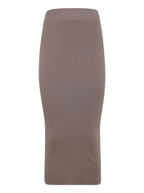 ENTIRE STUDIOS Ribbed-knit Midi Skirt - Gray
